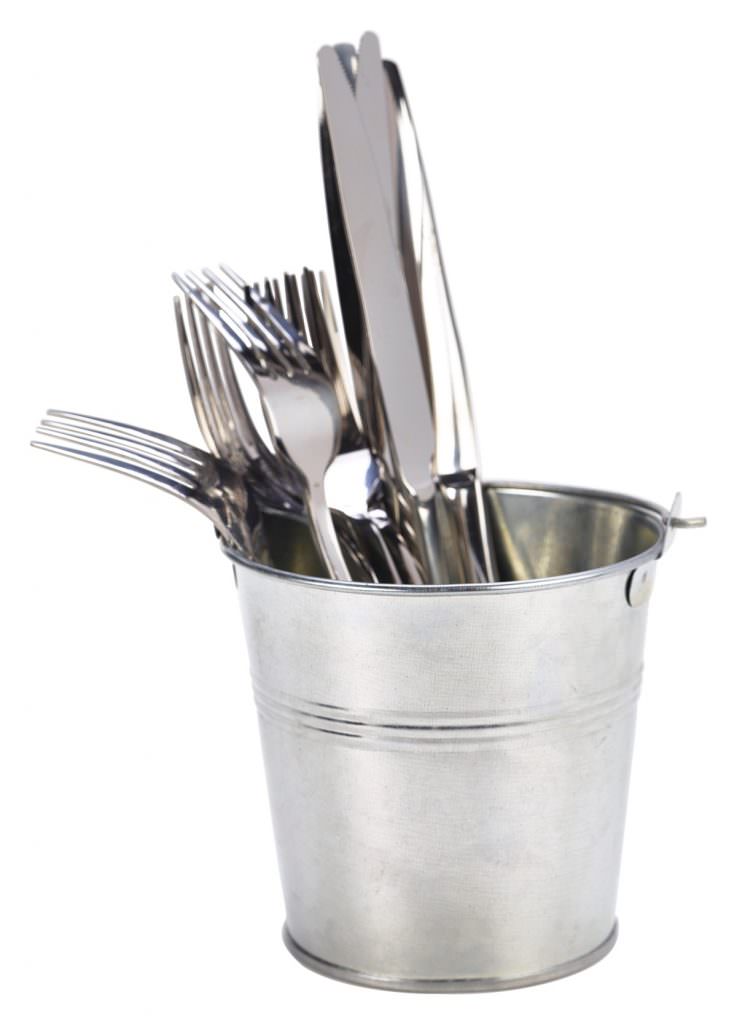 Galvanised Steel Serving Bucket 12cm Dia - Catering Products Direct