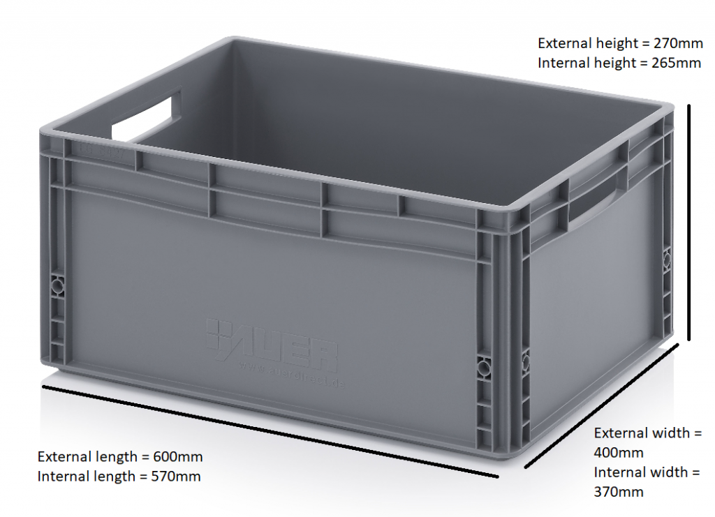 Large Storage Container, Plastic Euro Crate - Catering Products Direct