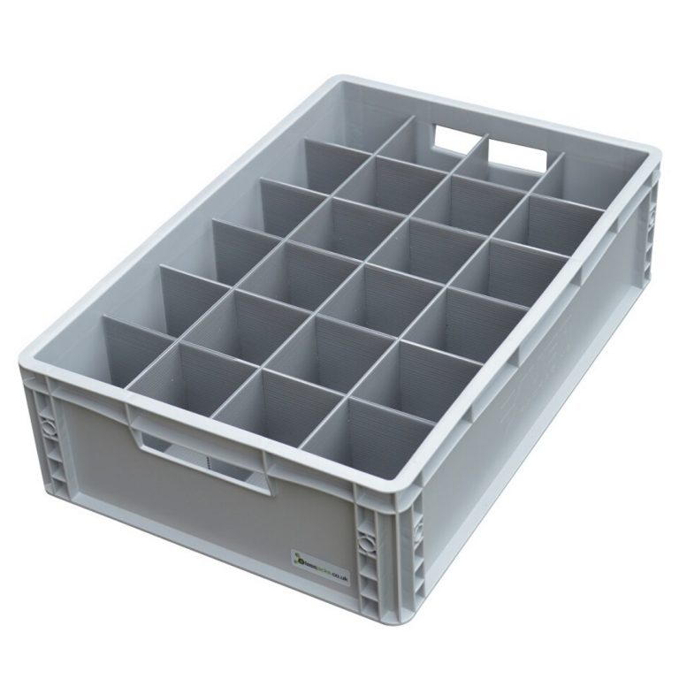 Drinking Glass Storage Crate, Solid Euro Crate, Storage Container